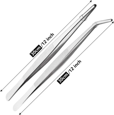 Kitchen Tweezers Stainless Steel 12 Inch Long Tweezers Tongs, Heavy ...