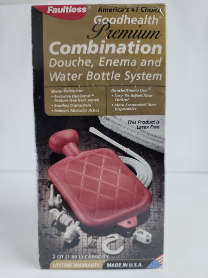 New Premium Faultless Combination Bottle Syringe Red Rubber Enema ...