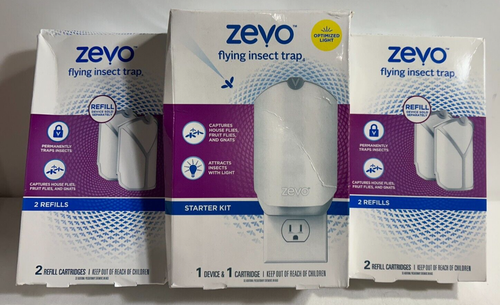 Zevo Flying Insect Fly Trap (1 Device + Refill) Featuring Blue UV ...