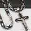 P4 24"men stainless steel Gold Silver Black jesus cross pendant chain ...