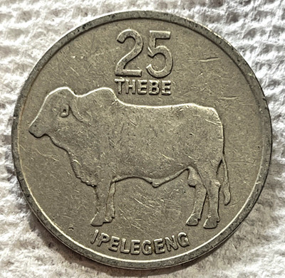 1977 Botswana Africa 25 thebe Coin Zebu Bull Cow Animal Wildlife | eBay