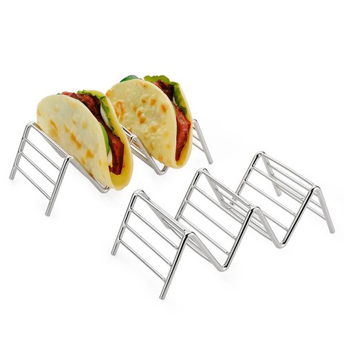 Taco Holder Stainless Steel Taco Stand Mexican Food Rack Shells 1-4 ...