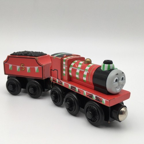 Thomas Wooden Railway JAMES WITH TEAM COLORS Train Engine | eBay