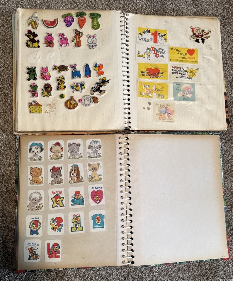 Vintage 70s 80s Sticker Album 4 Books 1000+ Assorted Stickers | eBay