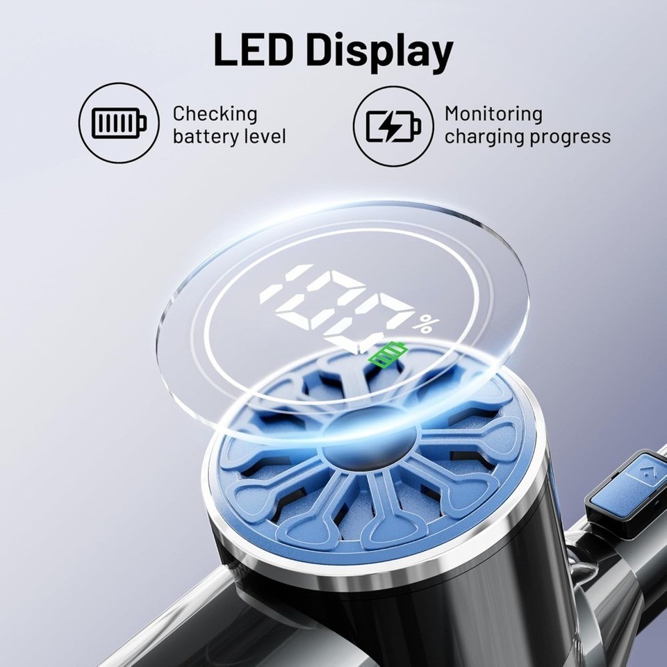 Self-Standing Cordless Vacuum Cleaner with LED Screen Lightweight ...