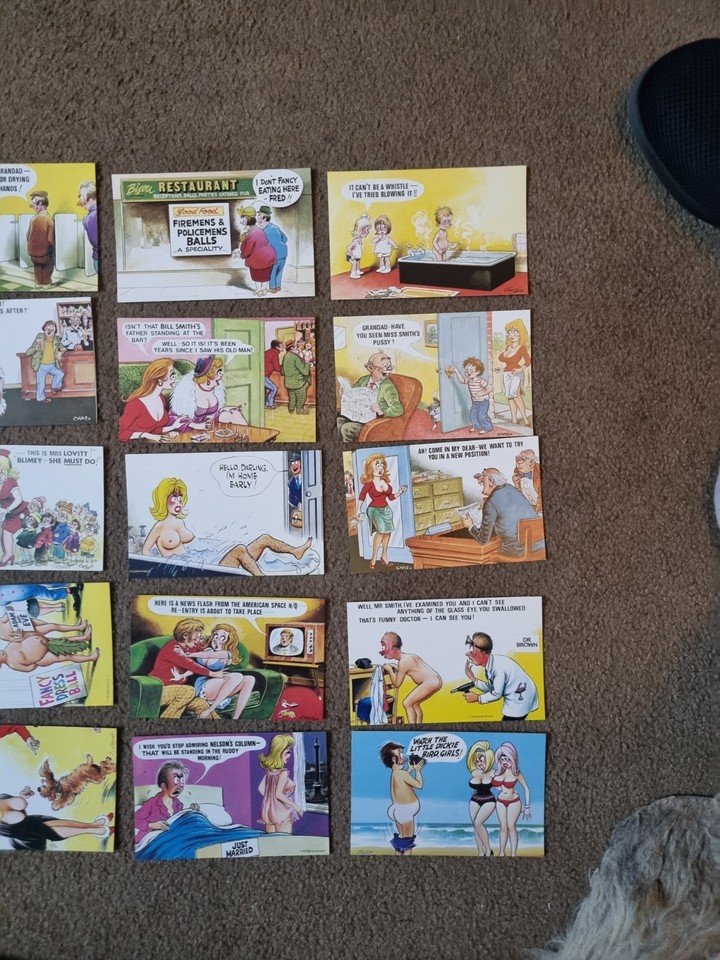 25 Unused Bamforth Comic Postcards From 1981. Nos 666-690. Unsold Shop ...