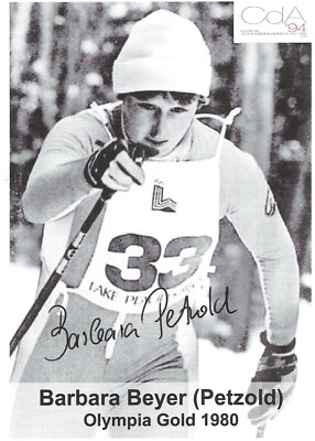 Autogramm Barbara Beyer (Petzold) 2 x Olympiagold 80 Ski-Langlauf 76 ...