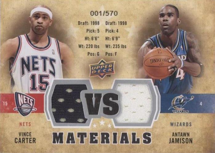 2009-10 Upper Deck - Vs Dual Materials Vince Carter, Antawn Jamison #VS ...
