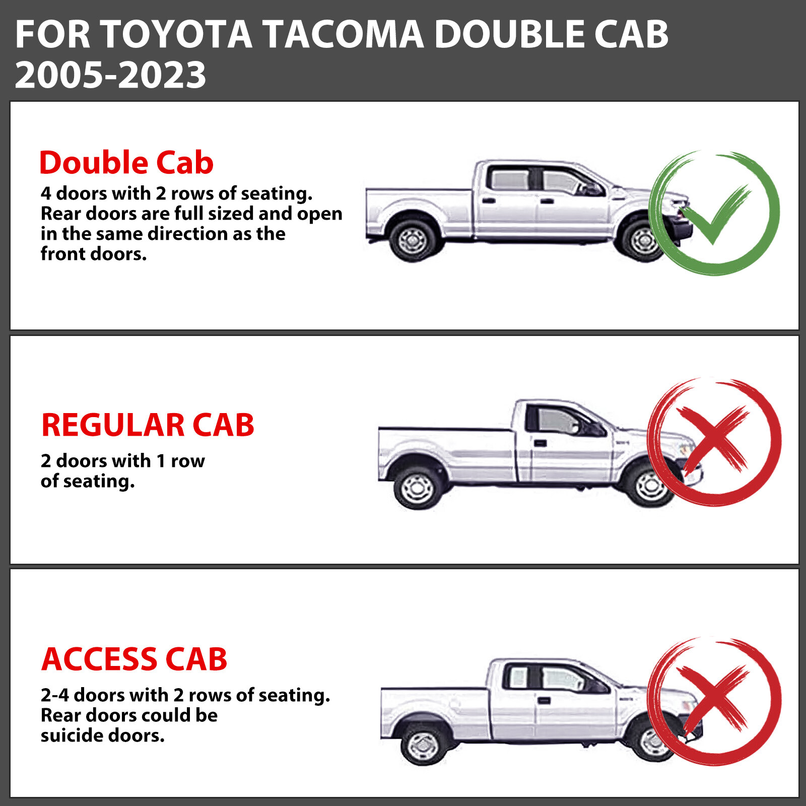 Roof Rack Fits Toyota Tacoma 2005-2023 2x Cross Bar+2x Side Rail For ...