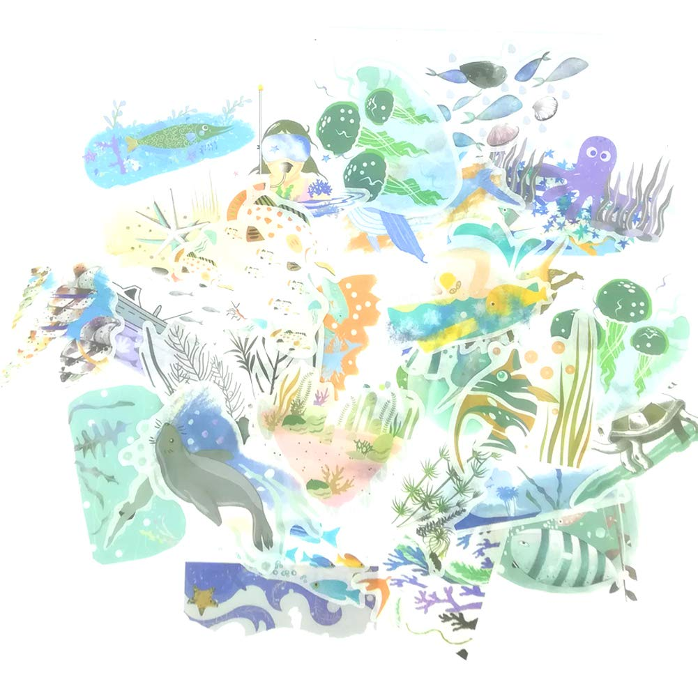 240PCS Scrapbooking Washi Sticker Set Colorful Marine Life Romantic Floral Portr | eBay