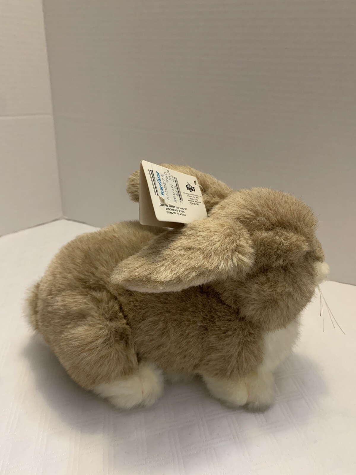 Russ Bruin Bunny Rabbit Plush Brown White Soft Plush Stuffed Animal 8 ...