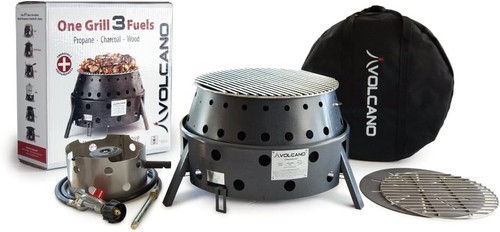 Volcano Grills 3-Fuel Portable Camping Stove/Fire Pit Propane Grill ...
