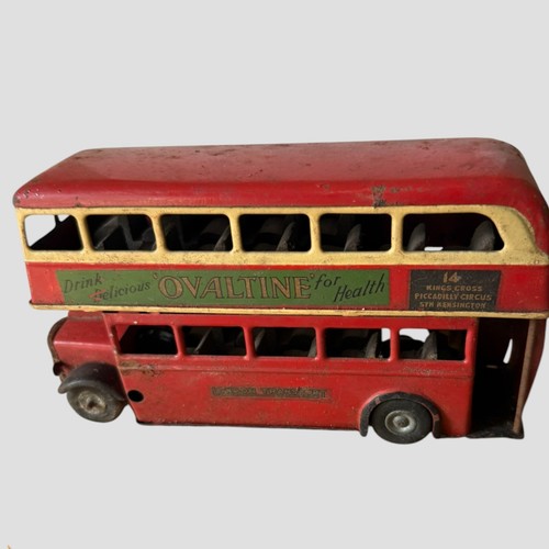 Vintage Triang Minic tinplate Friction No.14 Double Decker bus model ...