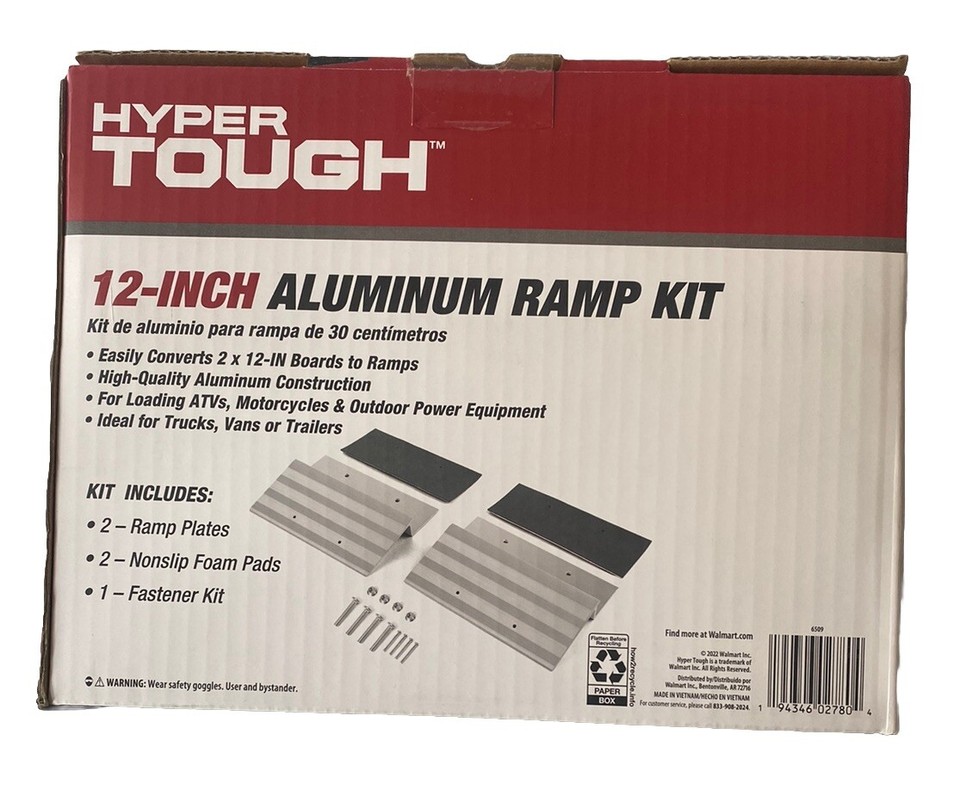 12" ALUMINUM RAMP KIT Converts 2 x 12" Boards to Ramp for ATV, Cycle ...