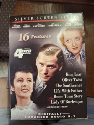 Silver Screen Series 16 Movies On 4 Dvds Hollywood Classics Marilyn ...