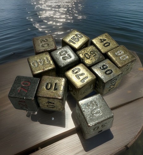 Lot Of 12 Pokemon TCG Metal Damage Counter Dice Silver & Gold Colored ...