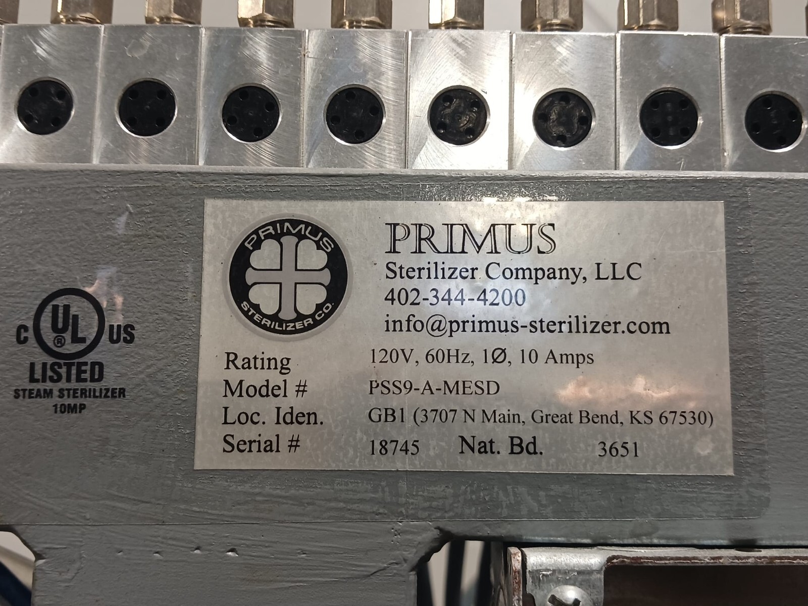 Primus Sterilizer Company PSS9-A-MESD Steam Autoclave Sterilizer 120V ...