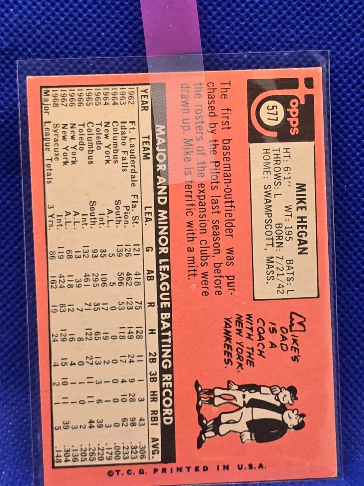 1969 Topps - High # Mike Hegan #577 | eBay