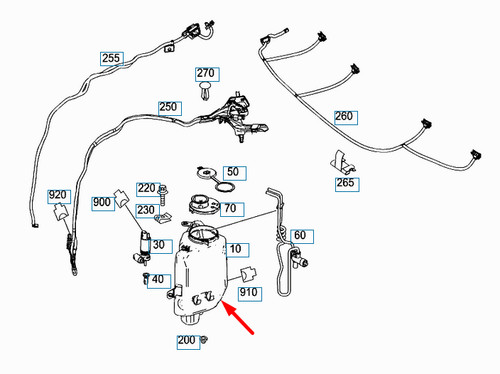 Mercedes-Benz S-class W222 Window Washer Tank A2228690420 Genuine for ...