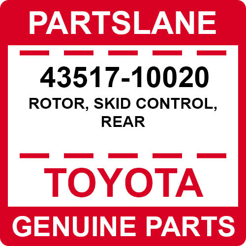 43517-10020 Toyota OEM Genuine ROTOR, SKID CONTROL, REAR | eBay