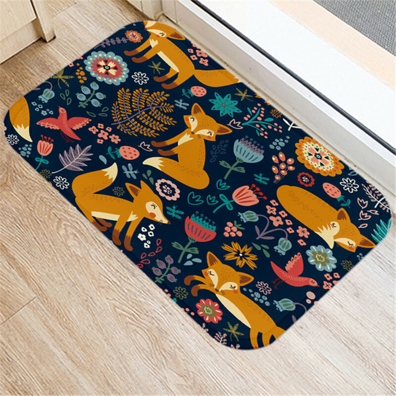 Cartoon fox Door Mat Indoor Hallway Balcony Mats Velvet Living Room ...