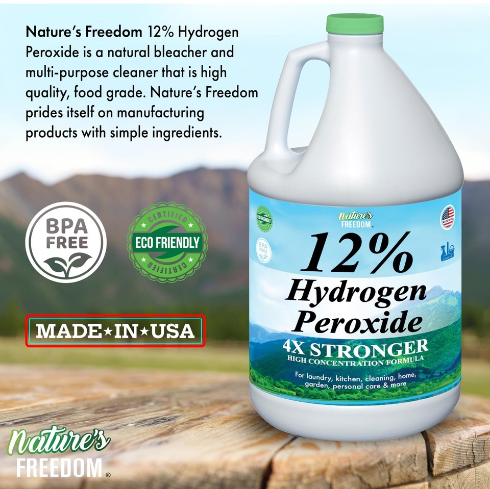 12% Hydrogen Peroxide, Food Grade H2O2 and Purified Water Only, 1 ...
