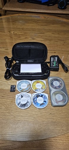 Sony PSP 3001 USA Console Bundle w/ Charger & 4 Games Tested 2 Movies ...