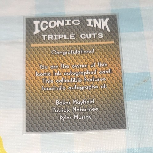 BAKER MAYFIELD ROOKIE RC 2018 Auto ICONIC INK AUTO w/ Pat Mahomes ...