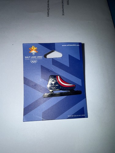 2002 olympic Ice Skating Trading Pin (New) Red, White, Blue, and silver ...