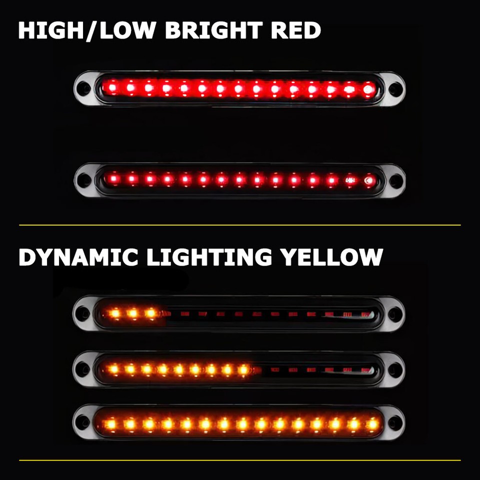 2X LED Sequential Light Bar DRL Flowing Brake Turn Signal Stop Tail ...