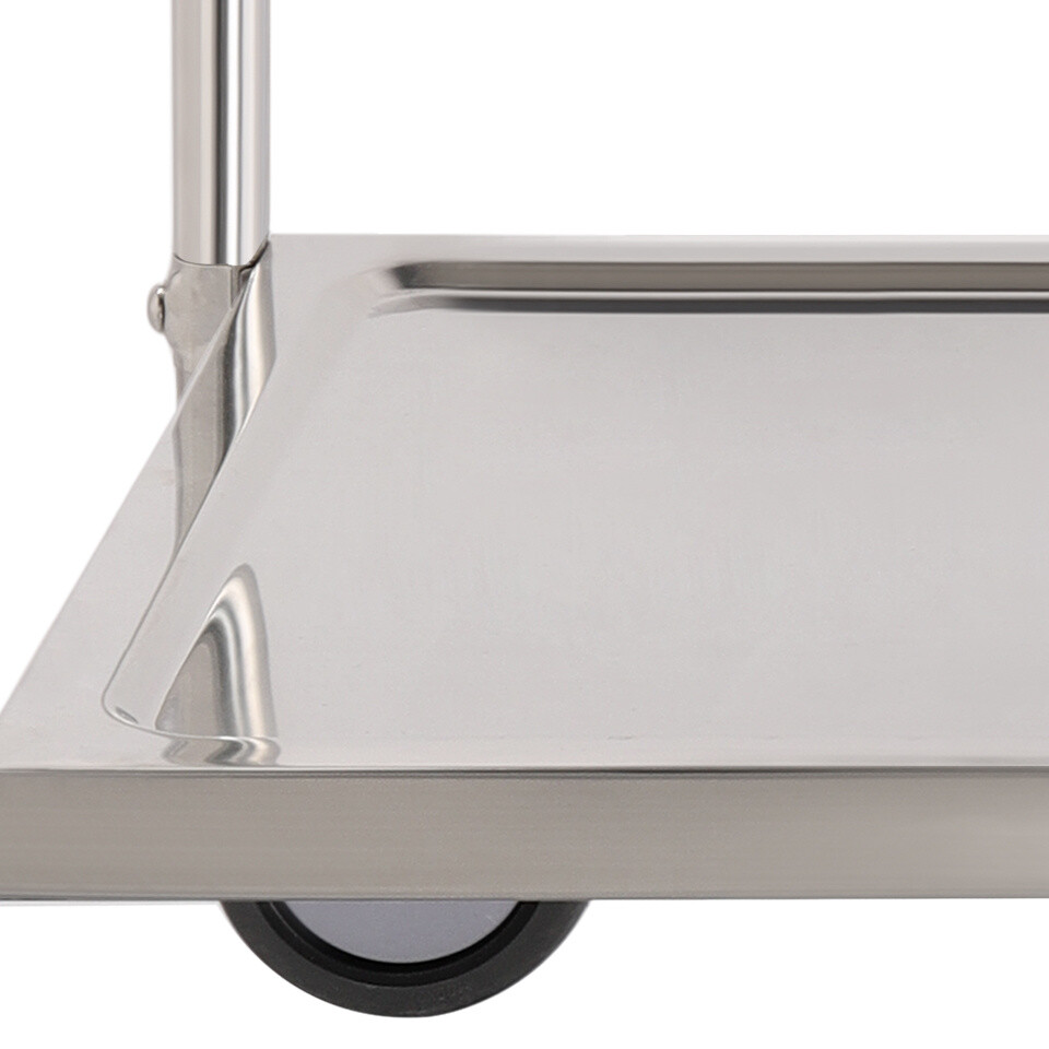 Stainless Steel Food Prep Trolley Shelf Catering Serving Cart Work ...