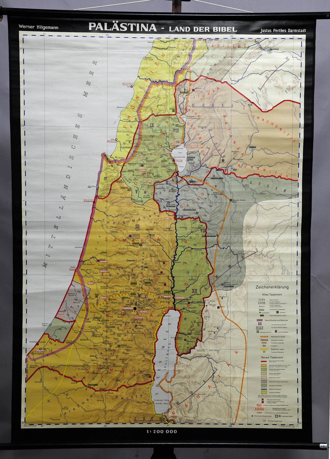 Mural Map of Palestine Religious Wall Chart | Grelly USA