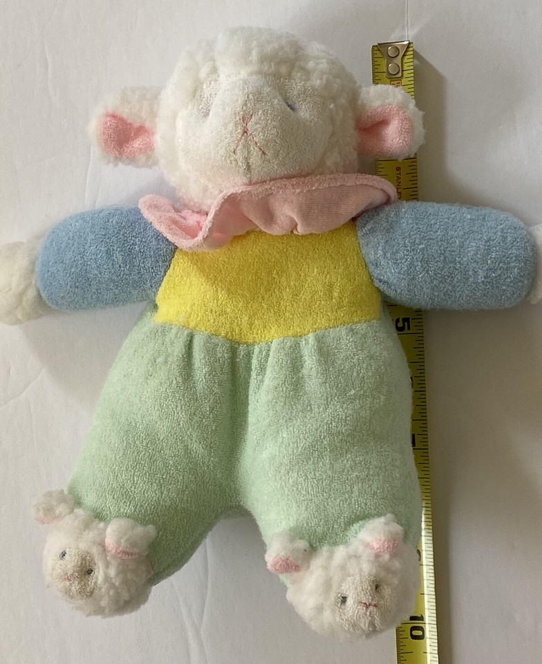 Carter's Terry Cloth Lamb Sheep Pastel Plush Rattle Inside W/ Slippers ...