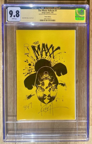 The Maxx #1 Yellow Ashcan (#347/500) Yellow CGC 9.8 Image Signature Sam ...