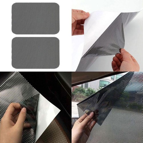 2x PVC Car Side Window Net Sun Shade Shied Solar Mesh Sticker Protector ...
