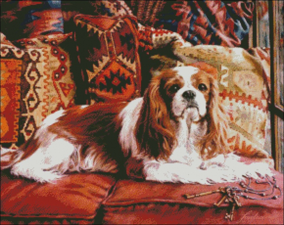 Cavalier with Keys- Chart Needlework Crafts DIY Counted Cross Stitch ...