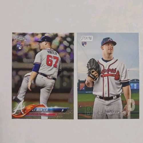 (5) AJ Minter lot Atlanta 2018 Topps Chrome RC Stadium Club Elite Extra ...