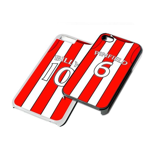 PERSONALISED red white striped Football Phone Cover for iPhone iPod 4 5 ...