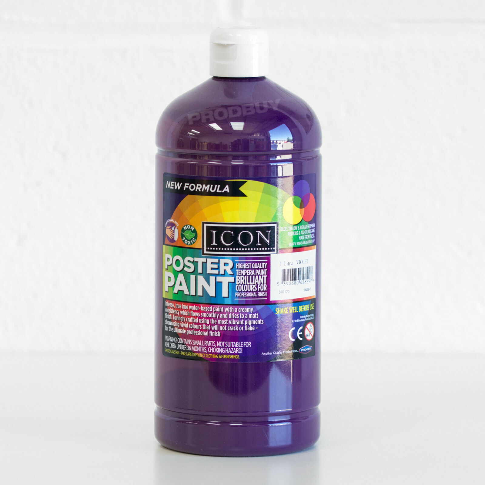 1 Litre Large Poster Paint Bottle Non-Toxic Tempera Ready Mixed Kids ...