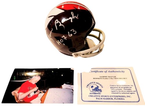 Sammy Baugh Autograph Signed Mini Helmet Washington Redskins Throwback ...