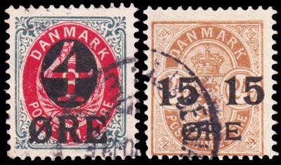 Denmark Scott 55-56 (1904) Used F, CV $21.50 C | eBay