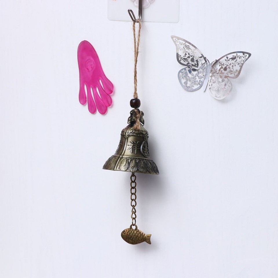 2Pcs Metal Pattern Wind Bells Decorative Hanging Pendant Traditional ...
