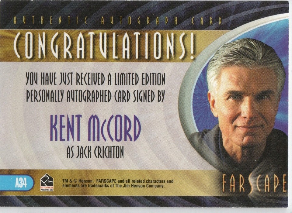 FARSCAPE Season Four, A34 Kent McCord as Jack Crichton, Autograph ...