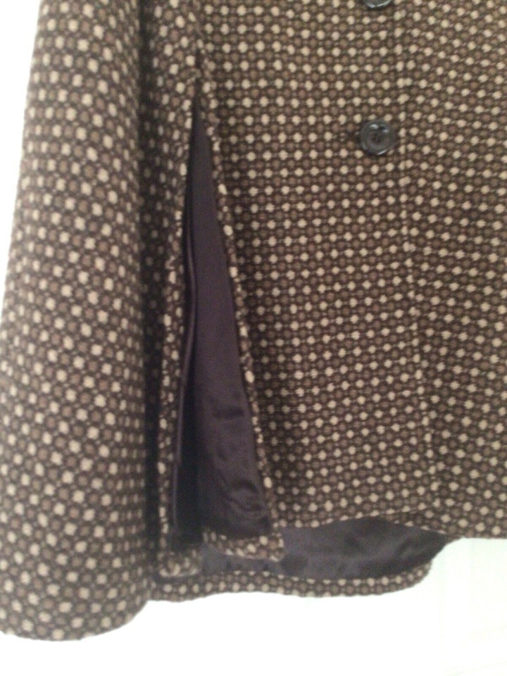 BROWN/TAN CAPE JACKET BY CEJON WOOL/POLY LDS S/M NEW NEVER WORN CLASSY ...