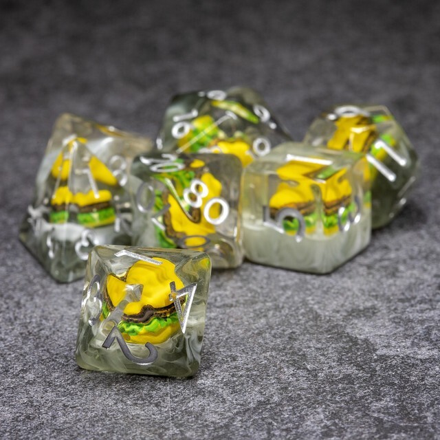 Sage's Royale With Cheese Resin Polyhedral Dice Set | DnDDice DnD TTRPG ...