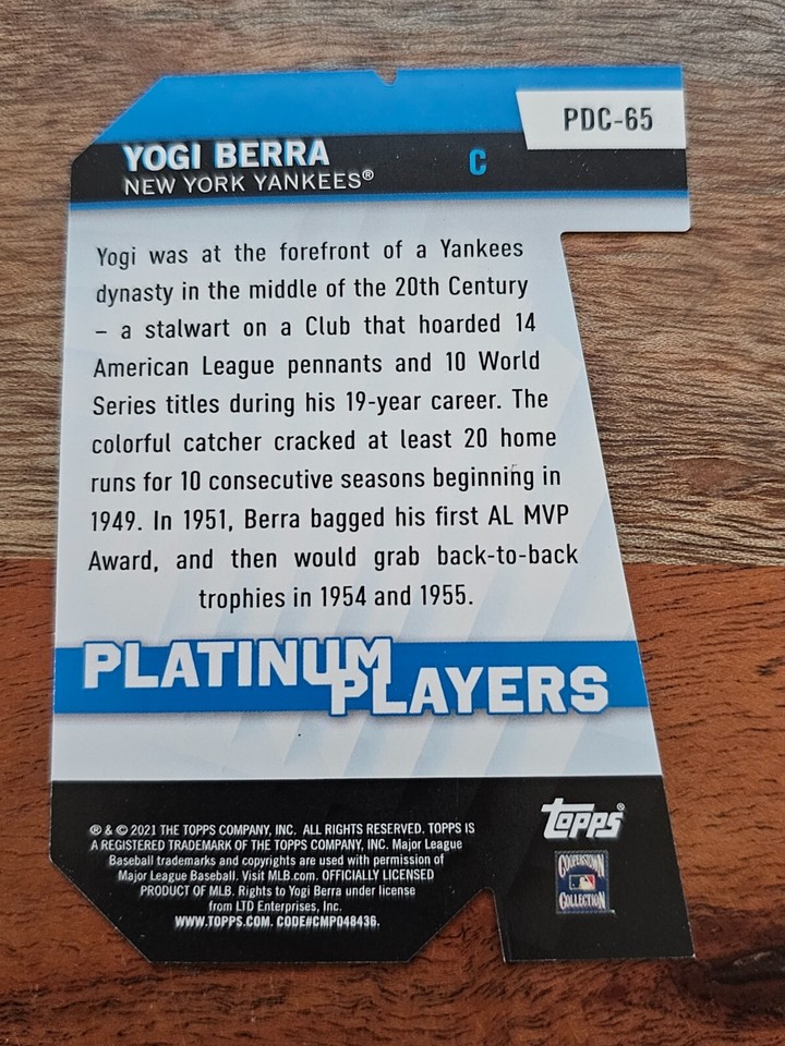 2021 Topps Platinum Players Die Cuts #PDC65 Yogi Berra Yankees | eBay