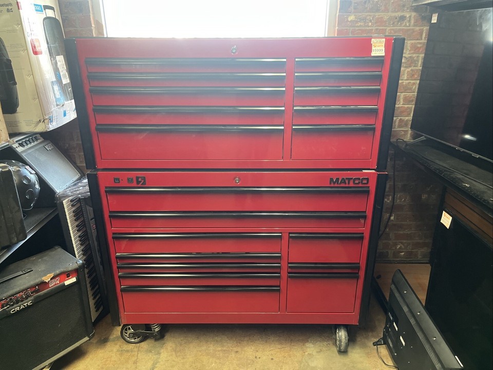 Matco toolbox 5s 2 Bay Tool Box H50xL57xW28 With Key Great Shape | eBay