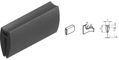 1038-02 EMKA Rubber EPDM Gasket Gasketing Edge Protection Profile Self ...