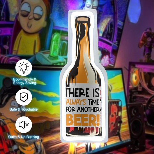 'THERE IS ALWAYS TIME FOR ANOTHER BEER' Bottle Creative Neon Sign LED ...