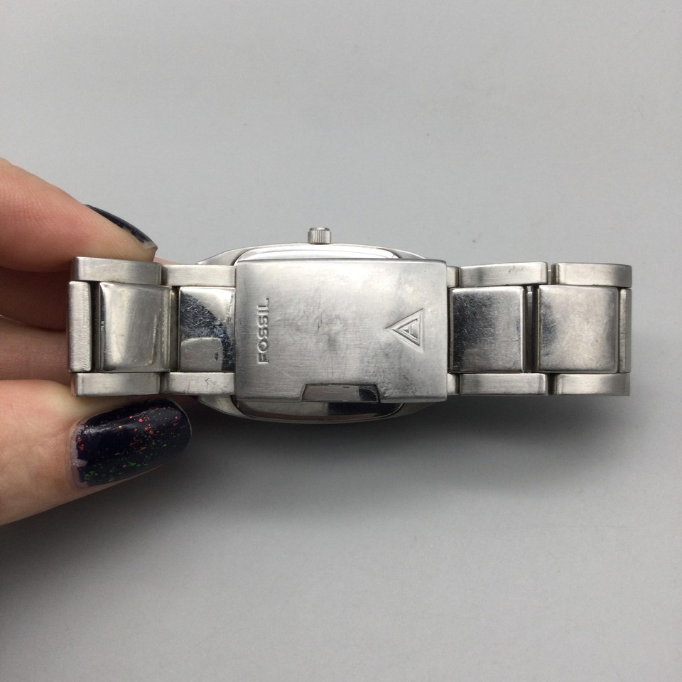 Fossil Arkitekt Watch Mens 31mm Blue Dial Date Rectangular New Battery ...